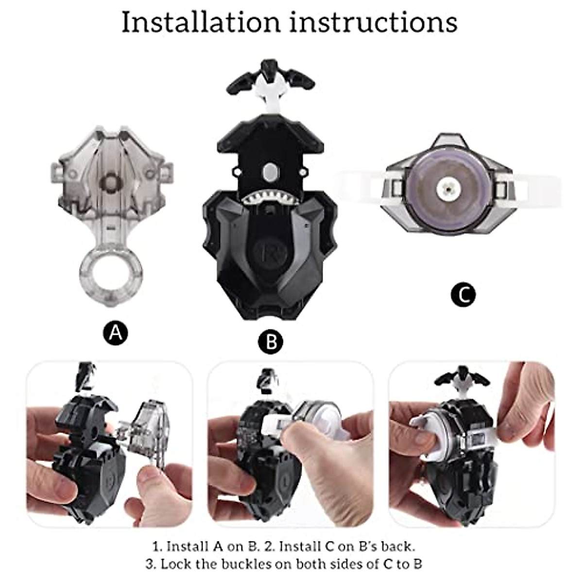 BeyBtatle Burst Gyro Toy Set 12 Spinning Tops 1x Launcher LR Left Right Spin DB Layer System and 1 Two-Way Transmitter Metal Fusion Attack Top Battling Game with Portable Box Gift for Ages 6+