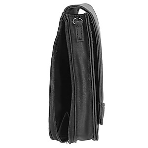 Nautica Catalina Vegan Leather RFID Womens Crossbody Cell Phone Purse Holder Wallet (Black)