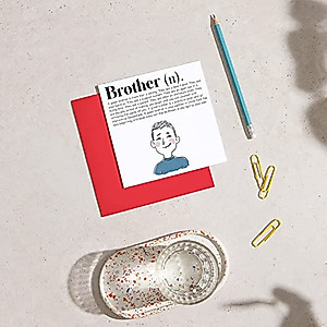 Huxters Brother Birthday Card - Square Happy Birthday Card for Brother - Best Friend‚ Premium Grade Paper Funny Card - Unique Artwork with Inspirational Quote - Includes Cute Envelope (Brother)