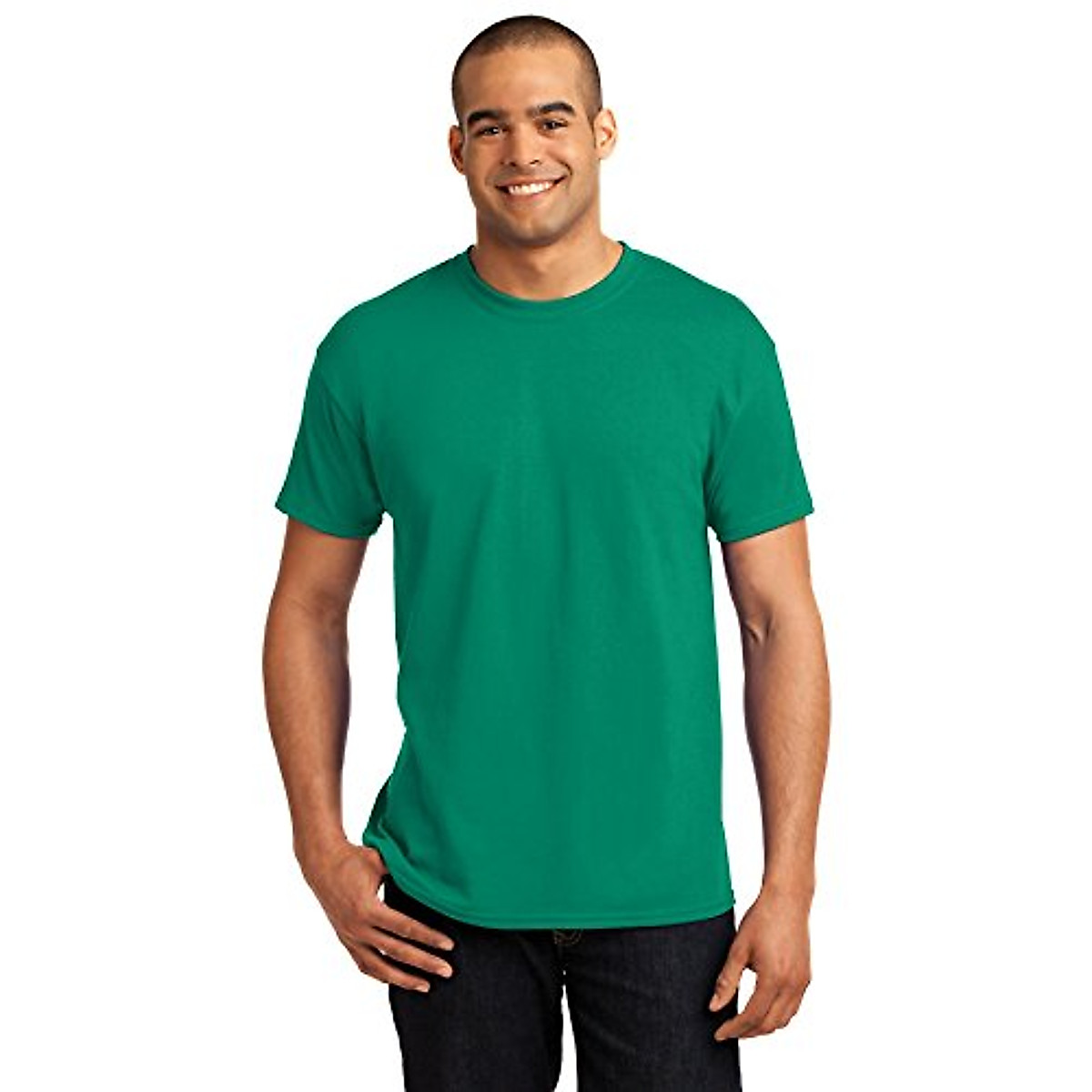 Hanes Mens ComfortBlend EcoSmart 50/50 Cotton/Poly T-Shirt, Medium, Kelly Green