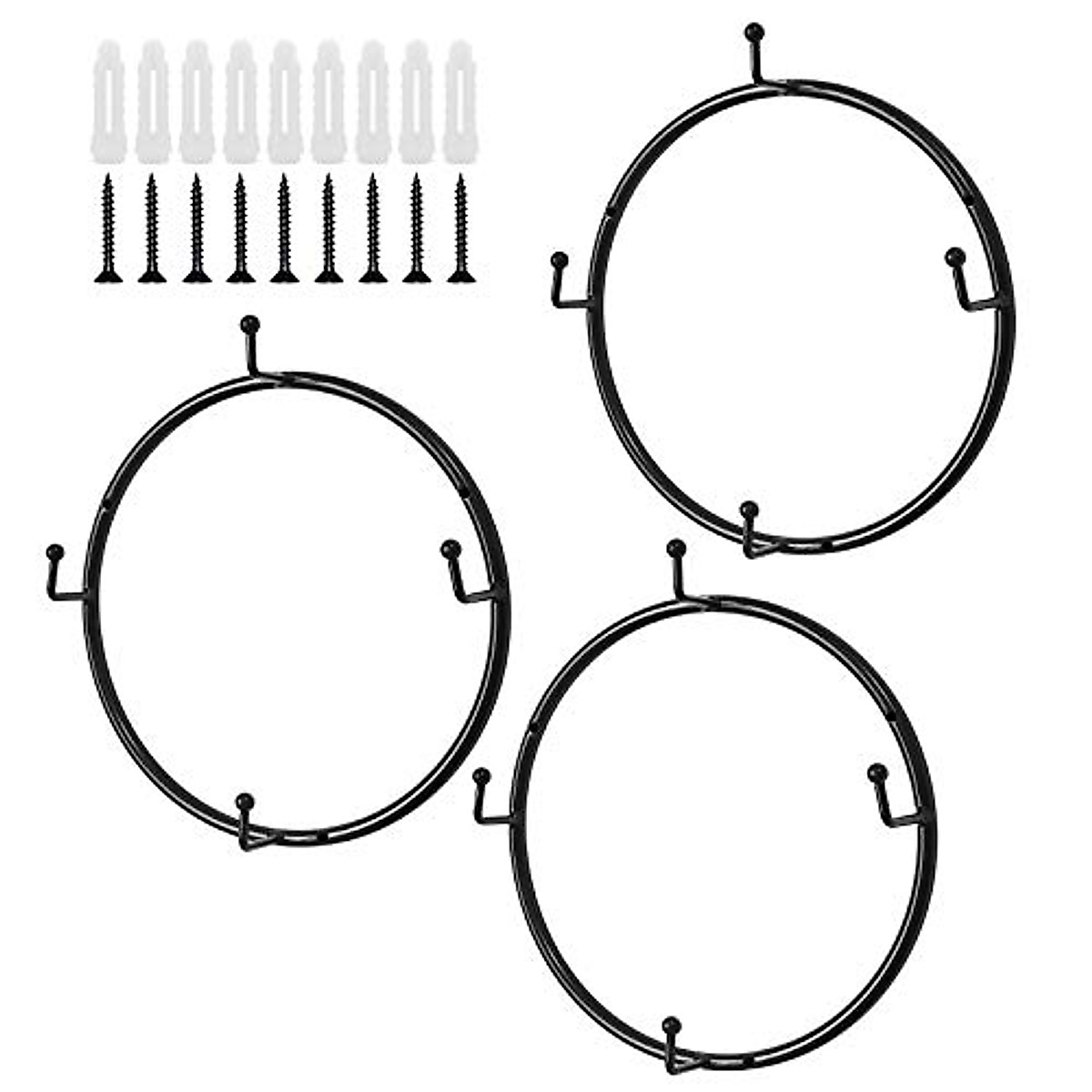 MOCOUM 3 Pack Coffee Mug Holder Wall Mounted Mug Racks, Metal Round Hanging Coffee Cup Holder Hooks for Mugs, Coffee Cups and Kitchen Utensils Display