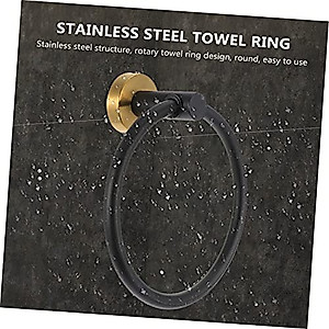 Yardwe Towel Ring Stainless Steel Hangers Wall Mounted Hooks Wall Mounted Clothing Rack Garment Rack Coat Rack Wreath Organizer Hooks Bathroom Towel Holder Household Towel Hook Towel Rack