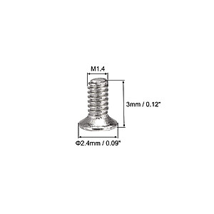 uxcell M1.4 x 3mm Phillips Screw Fastener Silver Tone for Laptop PC TV Fan Switch 500pcs