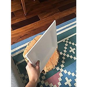 Susty Party 10-Inch Compostable Square Plates (50-Count), Sugarcane Heavy Duty Disposable Biodegradable Plate for Dinner, White