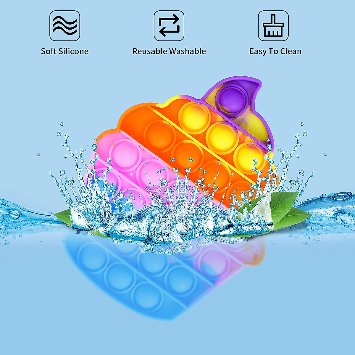 Push Pop Fidget Toy, Easter Basket Stuffers Toddler Toys,Fidget Toys for Sensory Kids and Stocking Stuffers for Kids Learning Toys, Stress Relief Sensory Toy for Kids and Adults ADHD ADD Autism