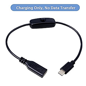 PNGKNYOCN 30cm USB C Male to Female On/Off Switch Cable YOUCHENG for Raspberry Pi 4 (2-Pack)