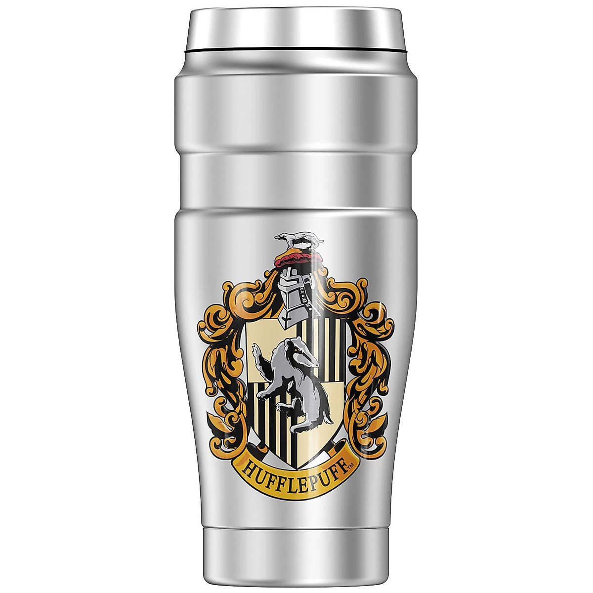 THERMOS Harry Potter Hufflepuff House Crest, STAINLESS KING Stainless Steel Travel Tumbler, Vacuum insulated & Double Wall, 16oz