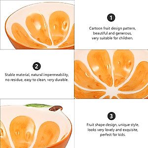 FOMIYES Ceramic Fruit Bowl Orange Shaped Porcelain Cereal Soup Bowl Salad Noodles Bowl Mixing Serving Bowl Creative Candy Nut Bowl Dish Prep Bowl Jewelry Dish Tray for Kids Desserts