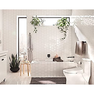 Moen Genta Matte Black Modern Double Post Wall Mount Pivoting Toilet Paper Holder, BH3808BL