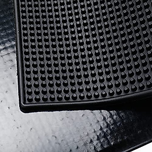 HighFree 3 Pack Black Bar Mat Spill Mat Glass Drying Mat Cocktail Mixing Service Mat for Counter Top (18"(L) x 12"(W))