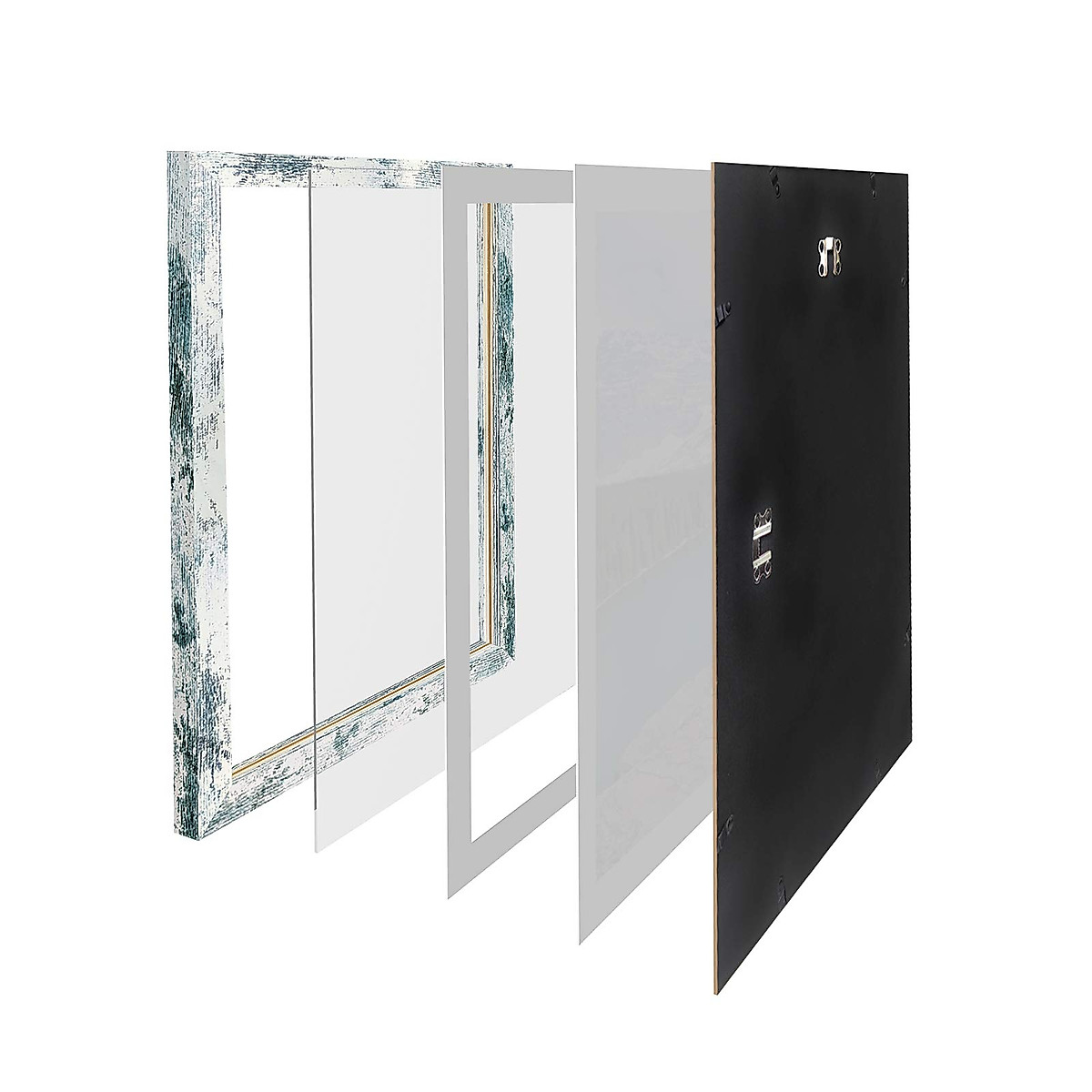 Amginy 12x16 Rustic Picture Frames Matted to Display 11x14 Pictures with Mat or 12 x 16 without Mat Farmhouse Distressed Style Wooden Photo Frames for Wall Mounting