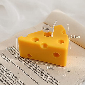 Cheese Shaped Scented Candle,120G Aroma Soy Wax Decorative Candle for Table Photo Prop Birthday Gift,Prefect for Meditation Stress Relief Mood Boosting Bath Yoga