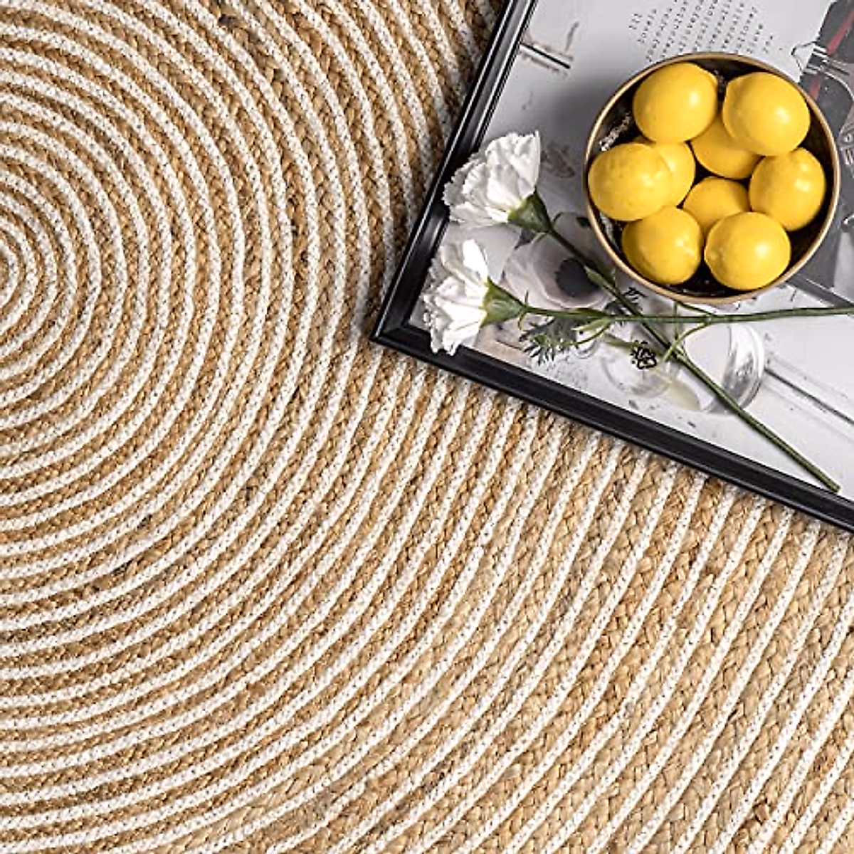 nuLOOM Alanis Handmade Farmhouse Jute Area Rug, 5' x 8' Oval, Natural