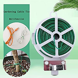 Twist Tie, 328 Feet (100m), green cable ties with Cutter, Garden Plant Ties Reusable, Green Twist Ties for plants Gardening Tomatoes Tie garden ties for plants,garden twist ties flowers Climbing
