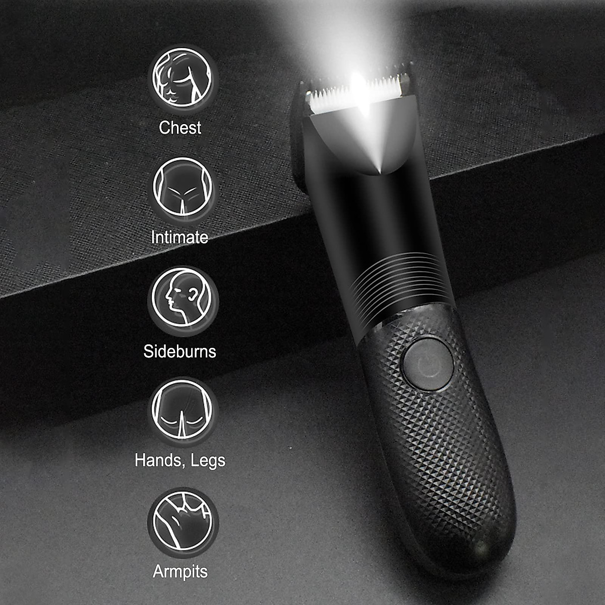 Electric Groin Hair Trimmer, Balls Shaver for Men Electric Groin Hair Trimmer for Men Rechargeable Body Groomer Pubic Hair Razor Balls Shaver IPX7 Waterproof Washable Wet/Dry Clipper Body Grooming