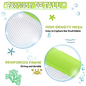 Pool Leaf Skimmer with 17-26 Inch Premium Pole, Pool Leaf Cleaner Net & Portable Swimming Pool Deep Rake Net,Fine Mesh Net, for Outdoor & Indoor Swimming Pools,Hot Tub, Fish Ponds and Spas(Green)