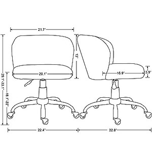 Wahson Shaggy Lamb Faux Fur Home Office Task Chair with Wheels, Comfy Swivel Desk Chair Armless, Vanity, Living Room, Bedroom, Whtie