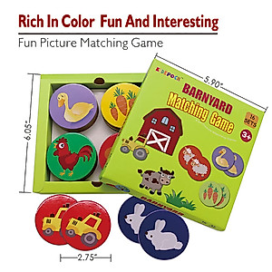 KiDEPOCH Memory Match Game – 16 Matching Pairs Preschool Memory Games Featuring Barnyard Element, Non Toxic Educational Memory Matching Game, Perfect for Kids, Toddlers, 3 Year Old or Up