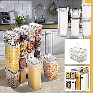 HWZQDJ Single Airtight Clear Storage Containers, Vacuum Storage Airtight Jars With Lids, Home Storage Jars for Cereal Sugar, Kitchen Pantry Stackable Storage Organizer, Optional 1 Sizes