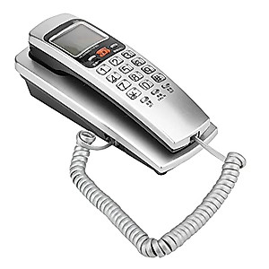 Ymiko FSK/DTMF Caller ID Teleph1 Corded Ph1 Desk Put Landline Fashion Extension Teleph1 for Home, Hotel, Office (银色)