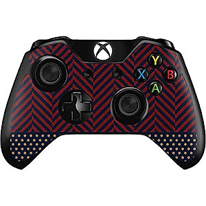 Skinit Decal Gaming Skin Compatible with Xbox One Controller - Originally Designed Blocked Polka Dot Chevron Design
