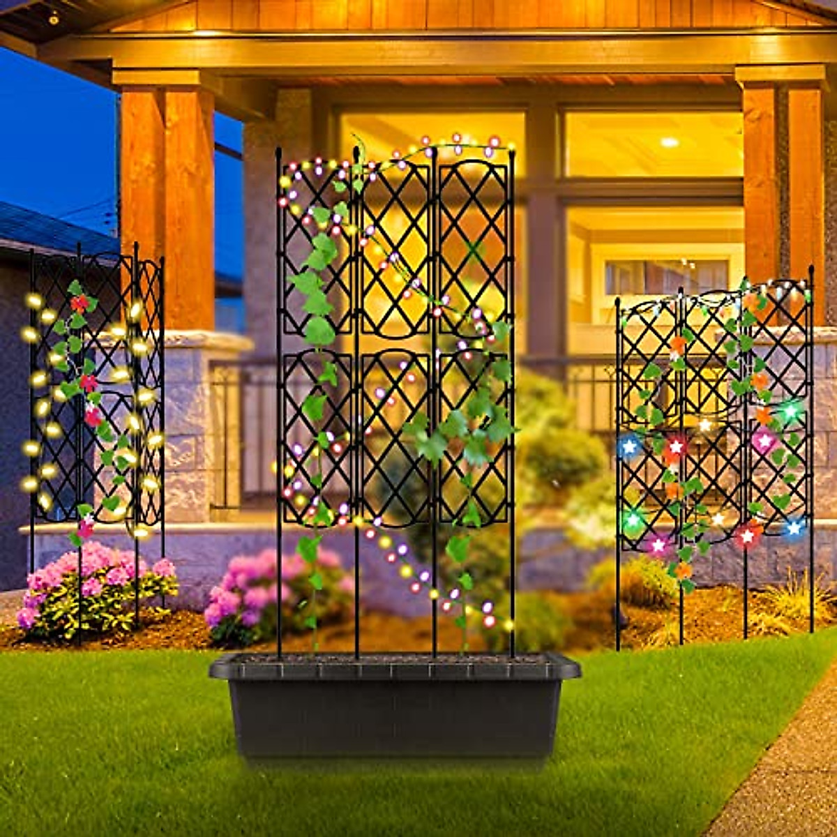 Garden Trellis for Climbing Plants Outdoor, 4FT Tall Plant Support Trellis Cage for Indoor Potted Plants, Plant Trellises Frame for Vines, Flowers, Vegetable, Rustproof Lattice Grid Panels for Rose