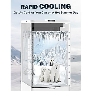 3-In-1 Evaporative Air Cooler, Cooling Fan with 3 Modes & 3 Speeds, Windowless Air Conditioner with 12-H Timer Remote Control, Swamp Cooler w/60° Oscillation, Portable Air Conditioner for Room/Office