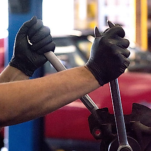 1st Choice Black Gloves Disposable Latex Free - Nitrile Gloves Large Black Nitrile Gloves for Cooking - 6 mil, Box of 100