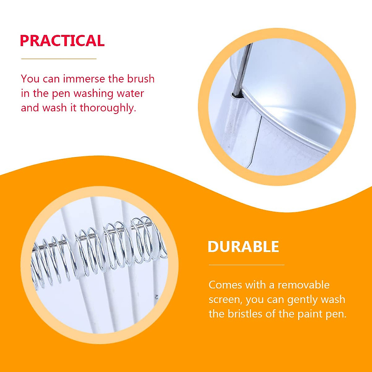 Gadpiparty Cleaner Hanging Container Barrel for Holder Metal Stand Art Bucket Tank Useful Painting Pen with Washer Oil Paintbrush Watercolor Paint Hanger Cleaning Brush Calligraphy Drying