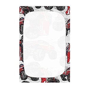 Truck Car Crib Sheets for Baby Soft and Breathable Baby Crib Sheets Machine Washable Toddler Sheets for Girl Kid Baby