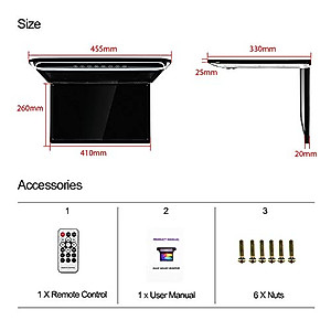 17.3" Car Overhead Flip Down Monitor Screen Dispaly 1080P Video HD Digital TFT Screen Wide Screen Ultra-Thin Mounted Car Roof Player HDMI IR FM USB SD