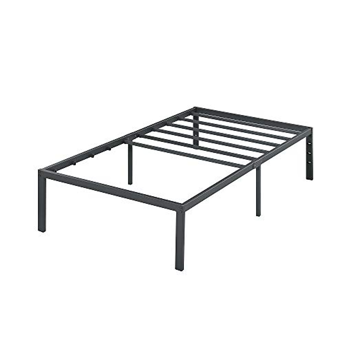 Olee Sleep 18 Inch Tall Heavy Duty Steel Slat Anti-slip Support Easy Assembly Mattress Foundation Maximum Storage Noise Free No Box Spring Needed, Black