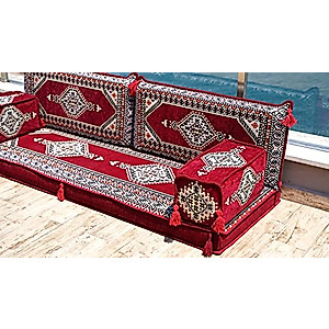 Maroon Sectional Sofas, Arabic Majlis, Turkish Rug, Sofa Bed, Terrace Sofa, Floor Couch, Yoga Sofa, Living Room Furniture, Loveseat Sofa (Sofa Only, 4'' Thickness (10 cm))