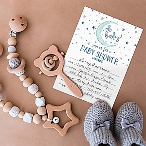 Starry Delight Baby Shower Invites / 25 Invitation Cards With White Envelopes / 5" x 7" Flat Twinkle Star Invitations/Fill In Gender Neutral Baby Party Cards/Made In The USA