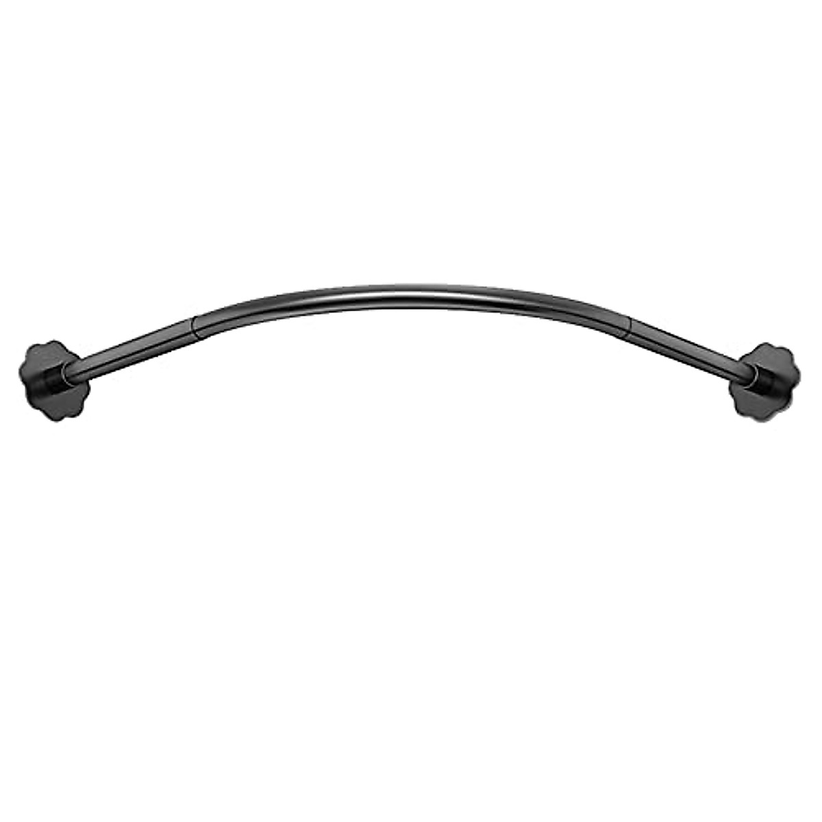 Shower Curtain Rail L Shaped Curved Shower Curtain Rod, For Bathtub, Closet, Doorway, 304 Stainless Steel, Including Fittings, Black (90-130cm/90-130cm)