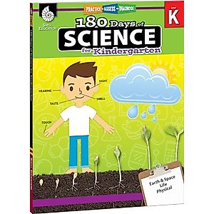 180 Days™: Science, Earth and Space Science for Kindergarten Practice Workbook for Classroom and Home, Cool and Fun Practice Created by Teachers (180 Days of Practice)