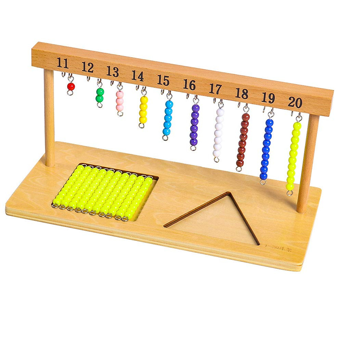 Kghios Montessori Math Toys Materials for Toddlers 1-20 Beaded Hanger Color Bead Stairs with Beads Montessori Mathematics Eductional Materials Learning Tools Preschool Toys