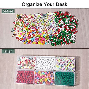 Ganydet 6 Packs Small Plastic Box, Rectangular Plastic Boxes with Lid, Small Plastic Storage Boxes, Clear Small Plastic Containers for Bead, Craft and Jewelry, 4.4'' × 3.2'' × 1.1''