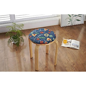 1/2/4 Packs Round Chair Seat Cushion Pads with Tie,Non Slip Round Seat Pads for Dining Chairs High Stool Chairs Bistro Bar Seat (Color : Colour 4, Size : 30cm(1pack))