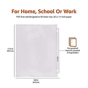 Amazon Basics Sheet Protector - Non-Glare, 100-Pack