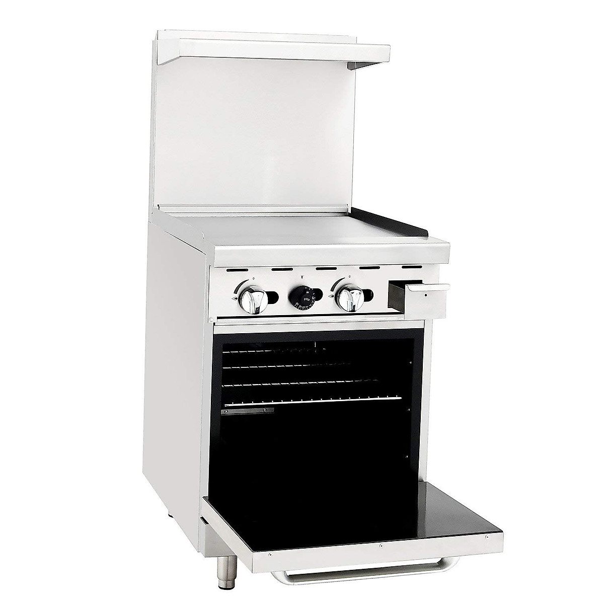 Atosa AGR Commercial Gas Range, 24" Gas Range, Griddle Top, (1) 20" Standard Oven, Propane Gas (AGR-24G-LP)