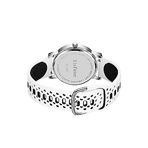 RioFoior Nurse Watch for Nurse,Nursing Student,Medical Professionals,Doctors,with Variety Colors,Second Hand and 24 Hour,Easy to Read Waterproof Watch（White-Black）