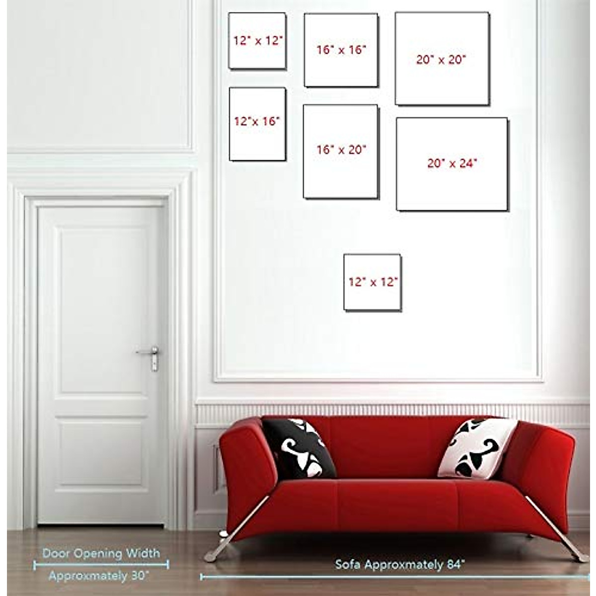 Niwo ART - Orange Poppies, Flower Canvas Wall Art Home Decor,Framed Ready to Hang