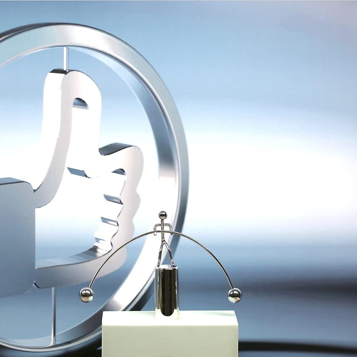 Sunnytech Mini Steel Balance Toy Weightlifter Kinetic Art Balance Toy Balancing Decompressive Science Psychology Home Offic Decor Desk Decor Toy WJ064