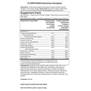 Flintstones Vitamins Complete Gummies, Kids Vitamins with Vitamin C for Toddlers and Children, Vitamins for Kids with Vitamin A, B6, B12, E & Zinc, 180 Count