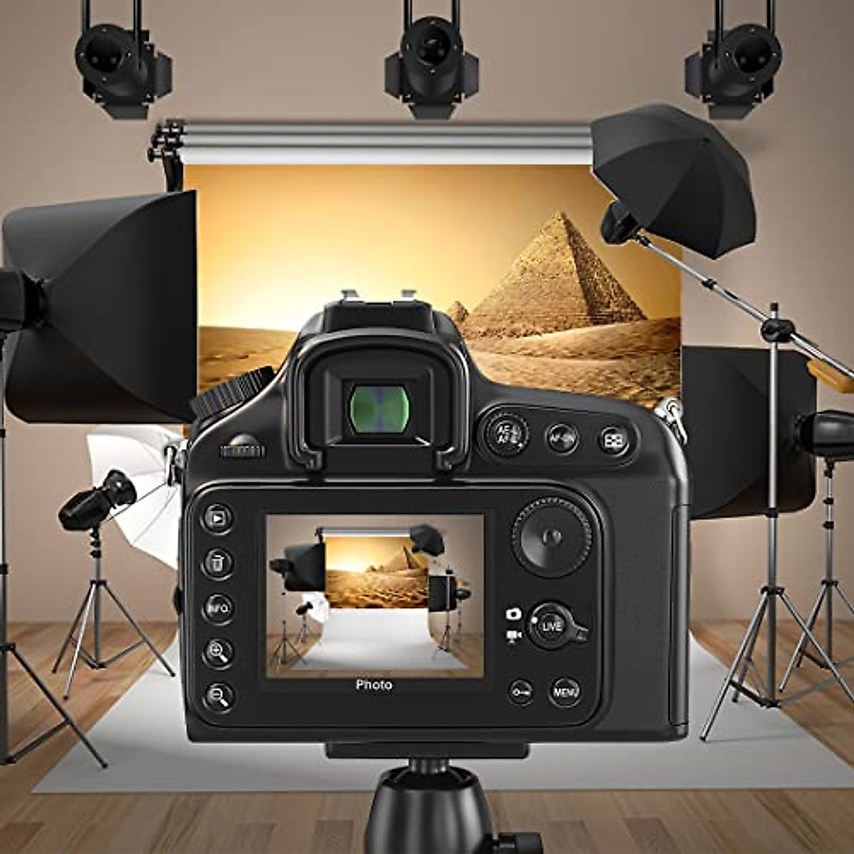 LFEEY 5x3ft Egyptian Pyramids Backdrop Egypt Ancient Architecture Ruins Photography Background Sky Clouds Photo Studio Props Adult Boy Girl Artistic Portrait Nature Scenic Vinyl Wallpaper