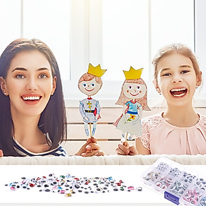 Stick on Eyes for Crafts, 700Pcs Assorted Size 4-12mm Self-Adhesive Googly Eyes Wiggle Eyes Craft Eyes