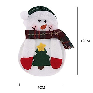 Deggod 8Pcs Christmas Tableware Holders Set, White Snowman Knife and Fork Bags Covers for Thanksgiving New Year Christmas Party Decorations Xmas Dinner Table Decor Ornaments (Snowman)