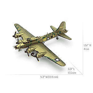 Fascinations Metal Earth B-17 Flying Fortress Color 3D Metal Model Kit Bundle with Tweezers