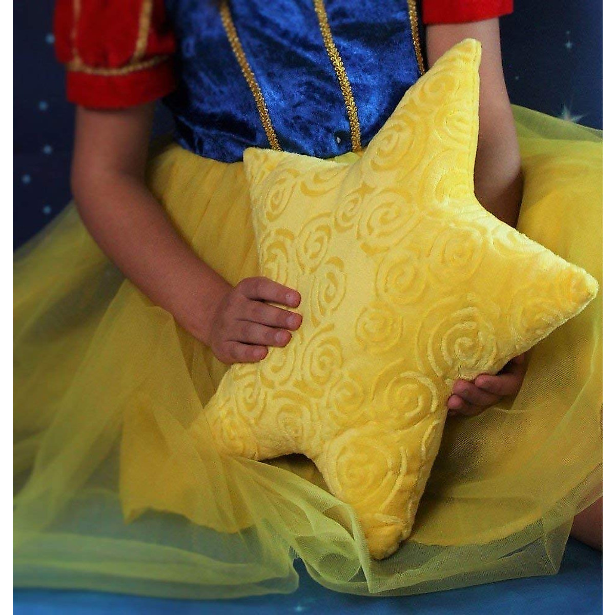 Snuggle Stuffs Star Minky Plush Throw Yellow Pillow